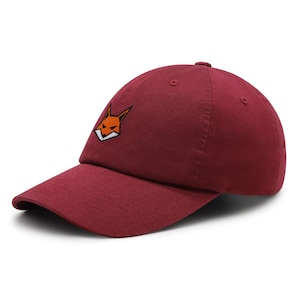 Embroidered Fox Face Dad Hat, Premium Cotton Baseball Cap - Etsy