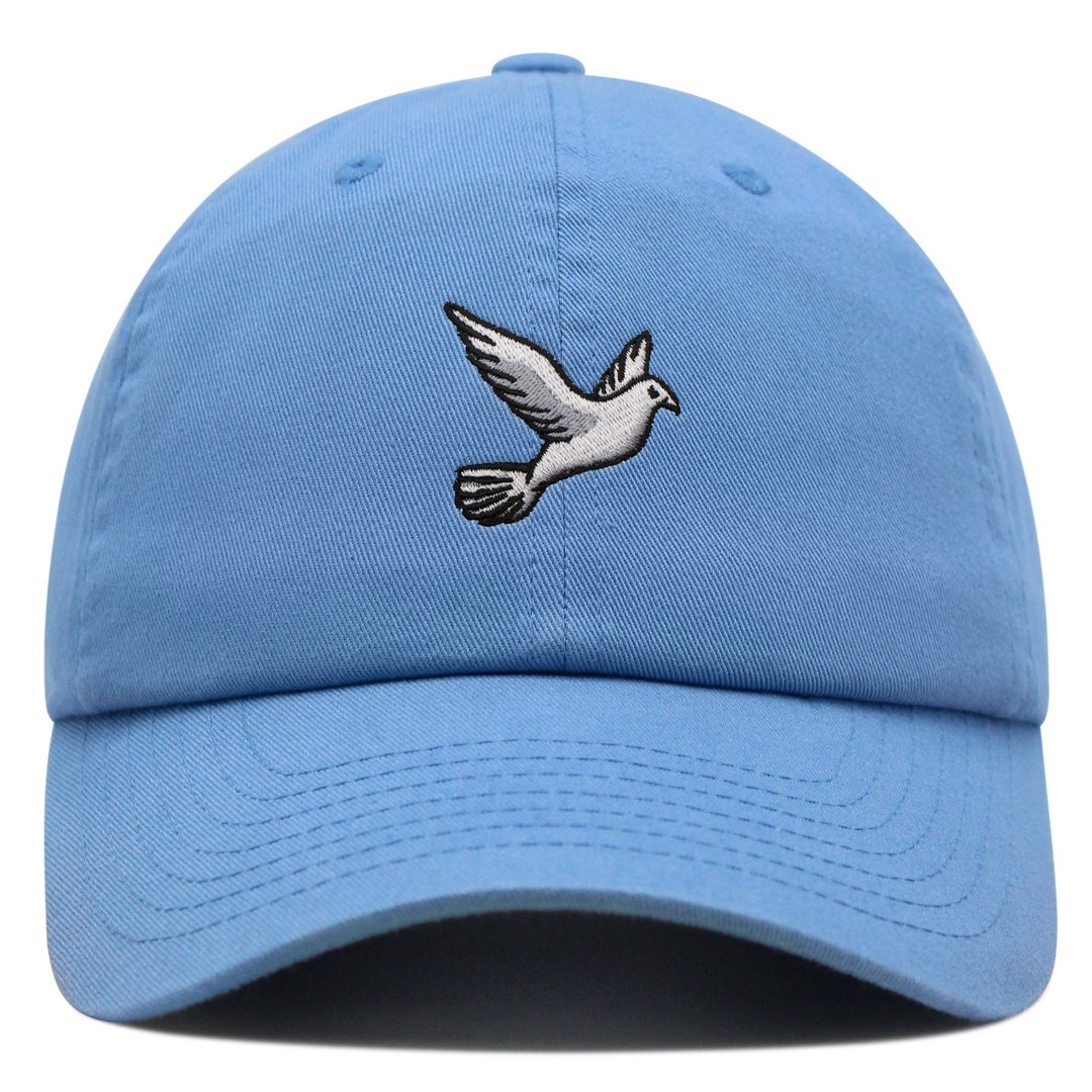 Flying White Dove Premium Dad Hat Embroidered Cotton Baseball Cap White ...