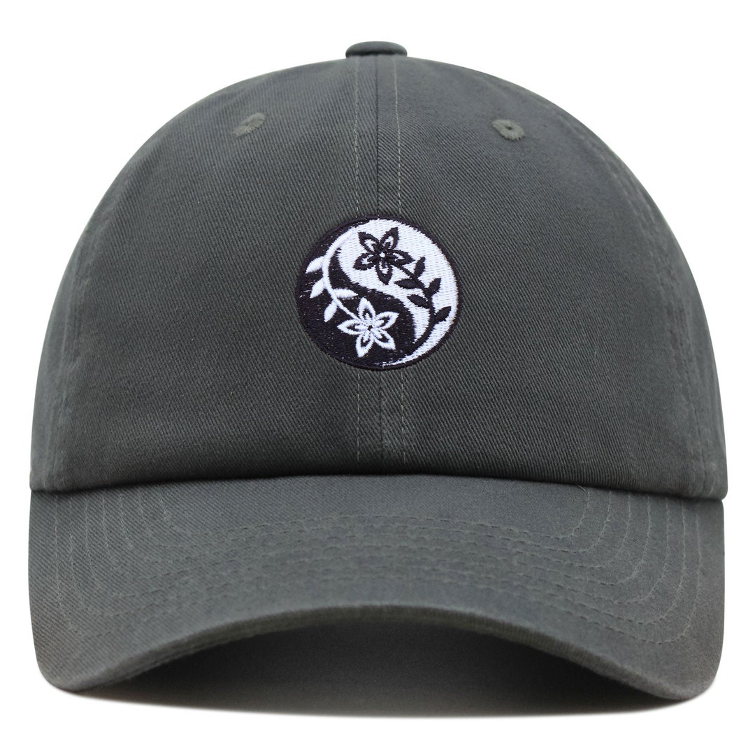 Flower Ying Yang Premium Dad Hat Embroidered Cotton Baseball Cap Symbol ...