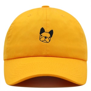 Embroidered French Bulldog Dad Hat, Premium Cotton Baseball Cap - Etsy