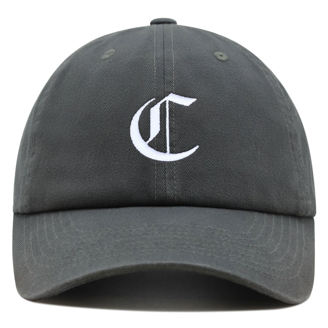 Embroidered Old English Letter C Dad Hat - Cotton Baseball Cap - Etsy