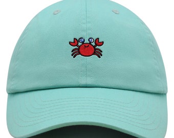 Embroidered Crab Baseball Hat - Etsy