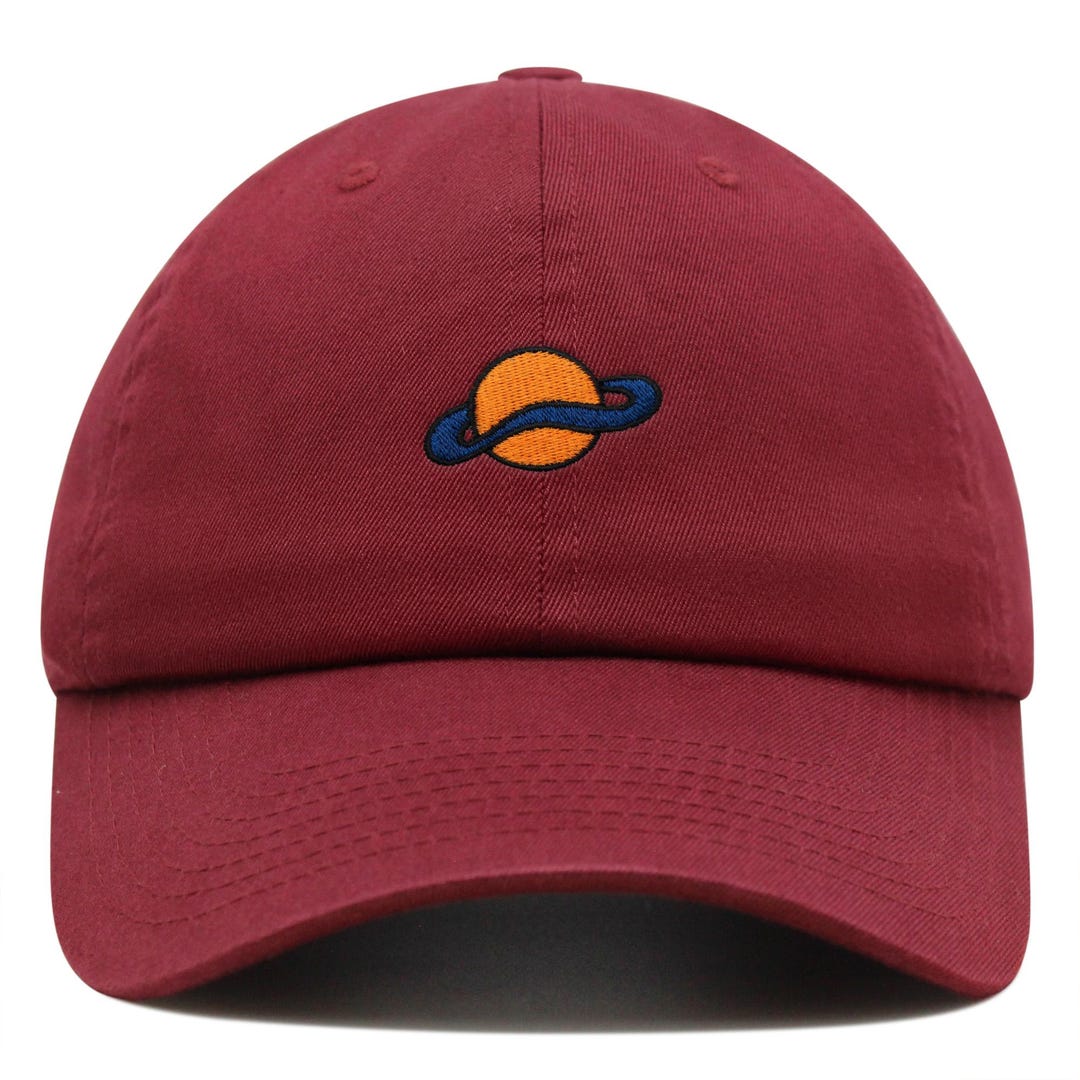 Embroidered Saturn Planet Dad Hat - Retro Cotton Baseball Cap - Etsy