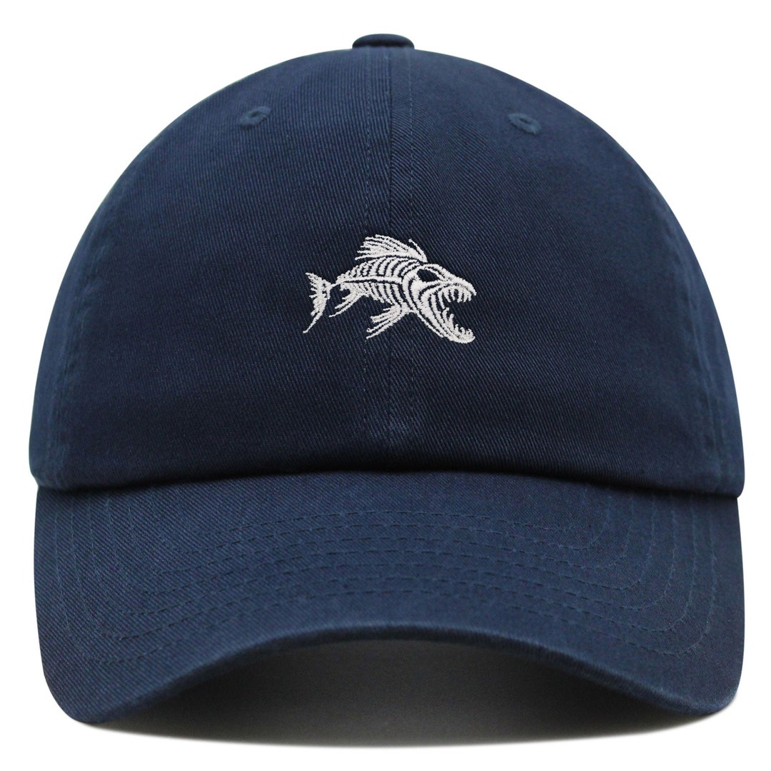 Fish Skeleton Premium Dad Hat Embroidered Baseball Cap Fish Bone - Etsy