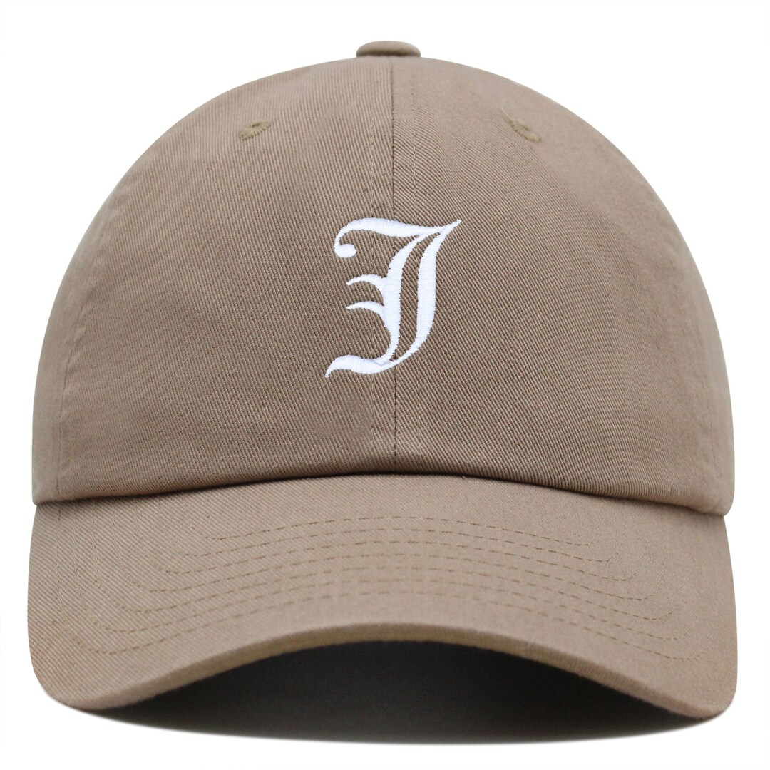 Old English Letter J Premium Dad Hat Embroidered Cotton Baseball Cap ...