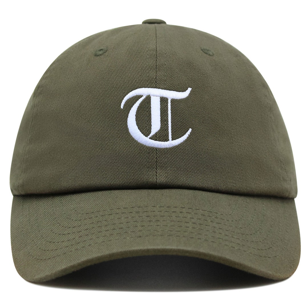 Old English Letter T Premium Dad Hat Embroidered Cotton Baseball Cap ...