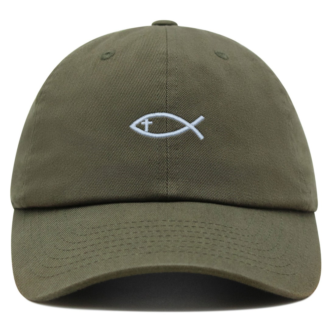 Jesus Fish Symbol Premium Dad Hat Embroidered Cotton Baseball Cap ...