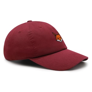 Embroidered Fox Face Dad Hat, Premium Cotton Baseball Cap - Etsy