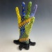Hand Painted 14” Tall Large One of a Kind Ceramic Hand on Stand ...