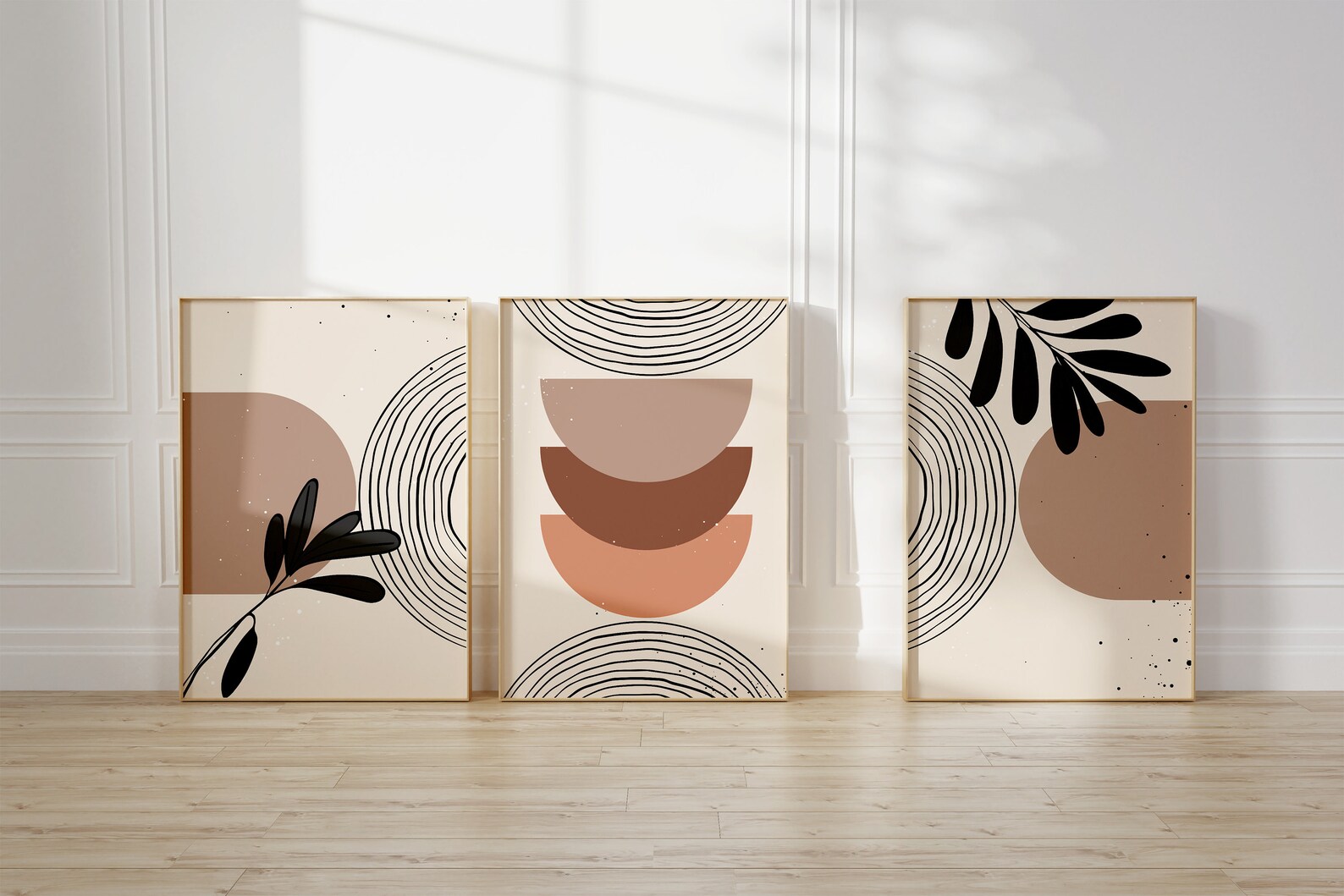 Boho Abstract Wall Art Prints, Boho Wall Decor, Set of 3 Prints, Scandi ...