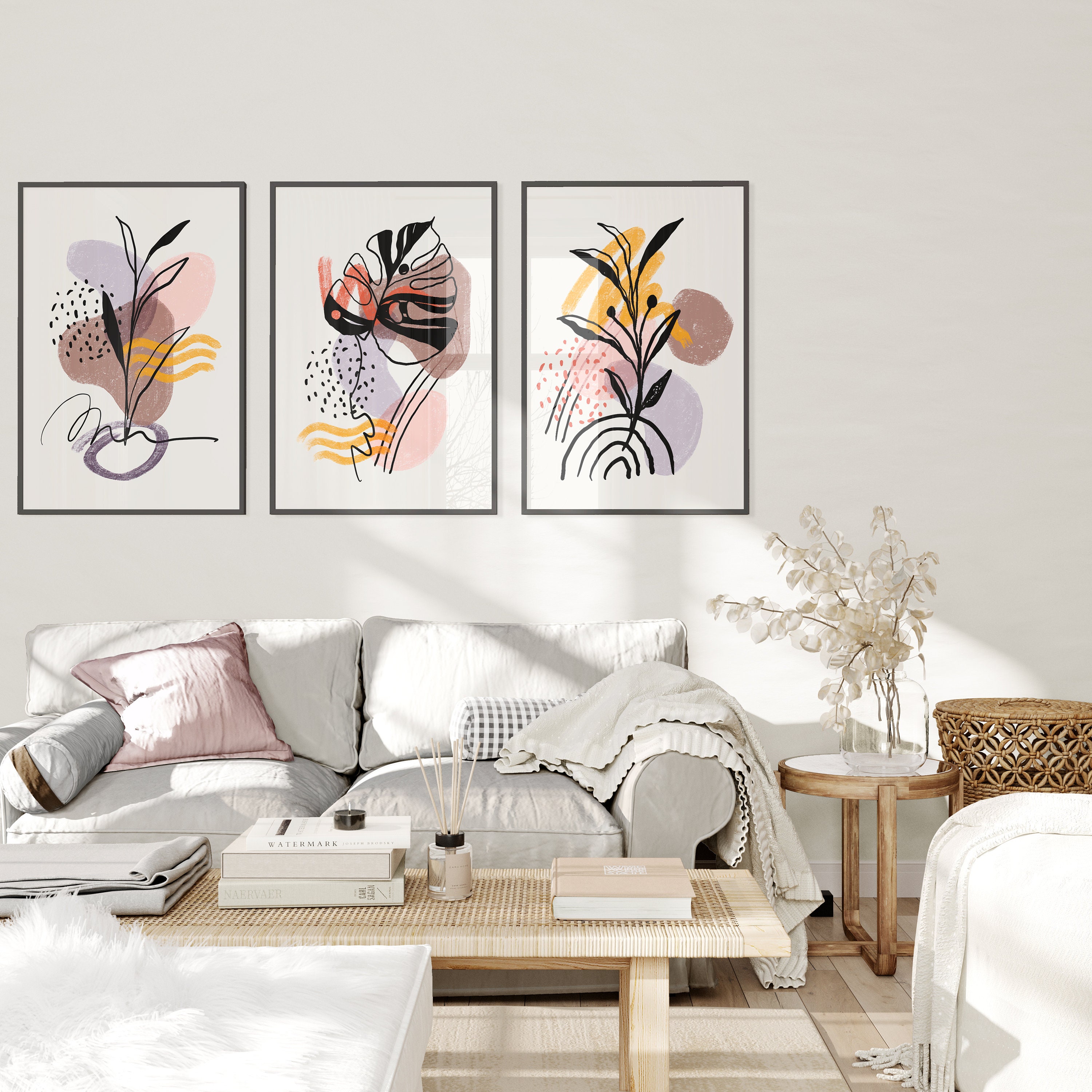 Boho Wall Prints Boho Wall Decor Set of 3 Boho Prints Boho - Etsy
