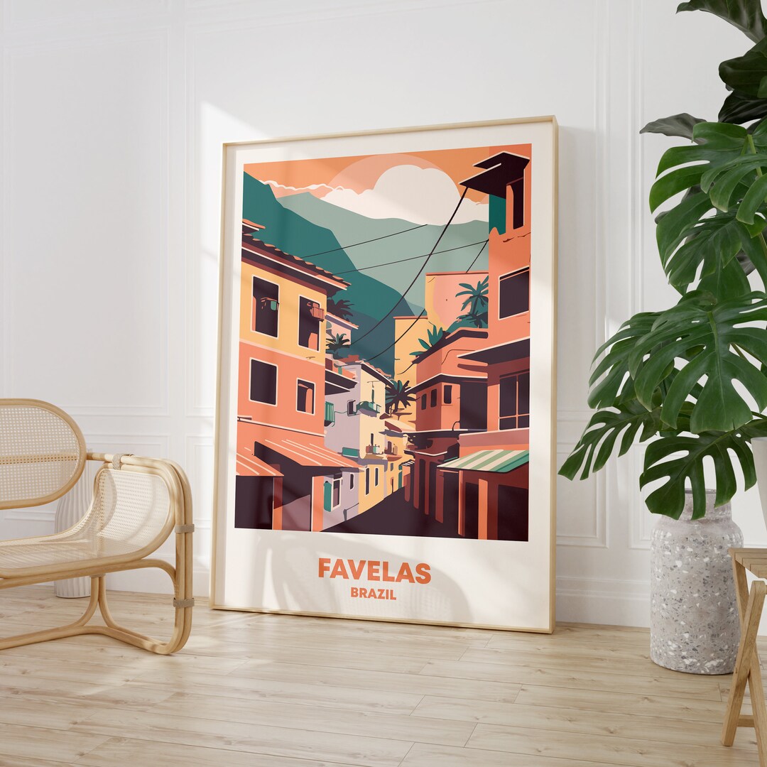 Brazilian Favelas Wall Art, Brazilian Favelas Gift Art Lovers, Travel ...