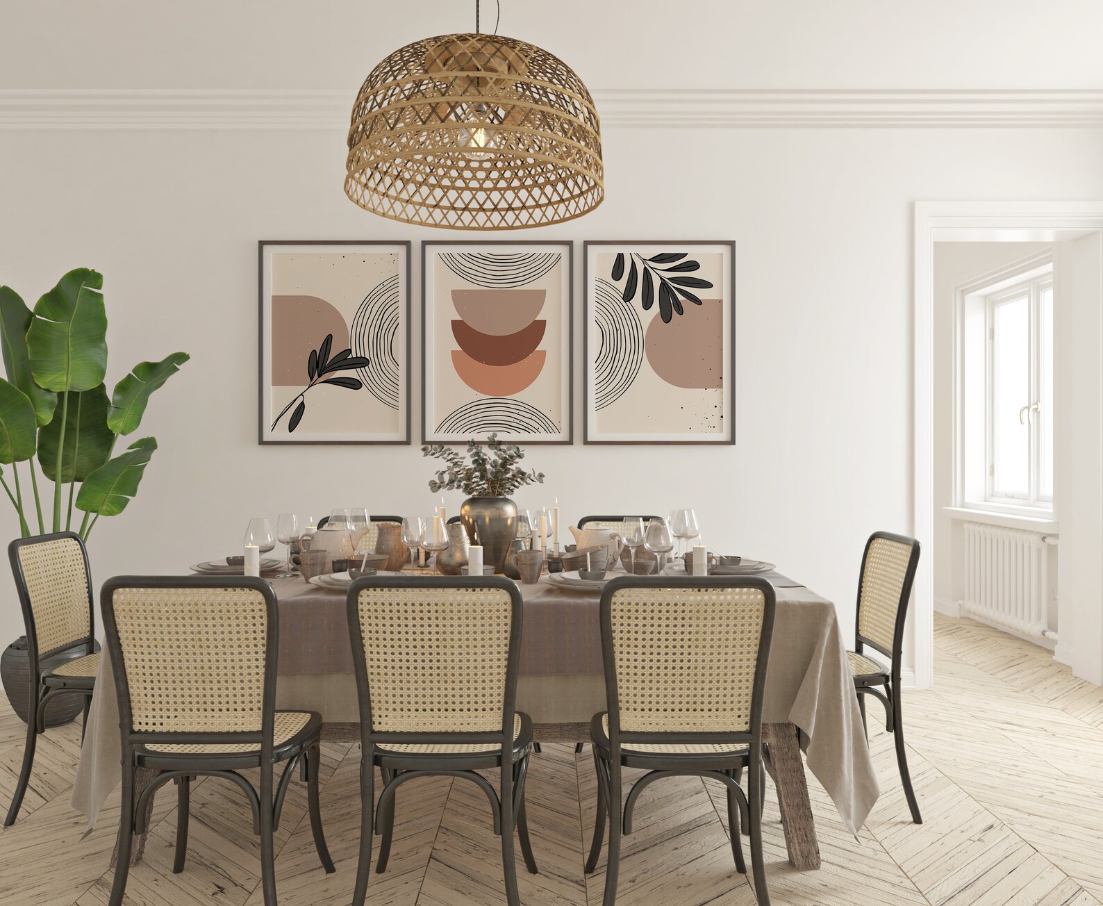 Boho Abstract Wall Art Prints Boho Wall Decor Set of 3 - Etsy