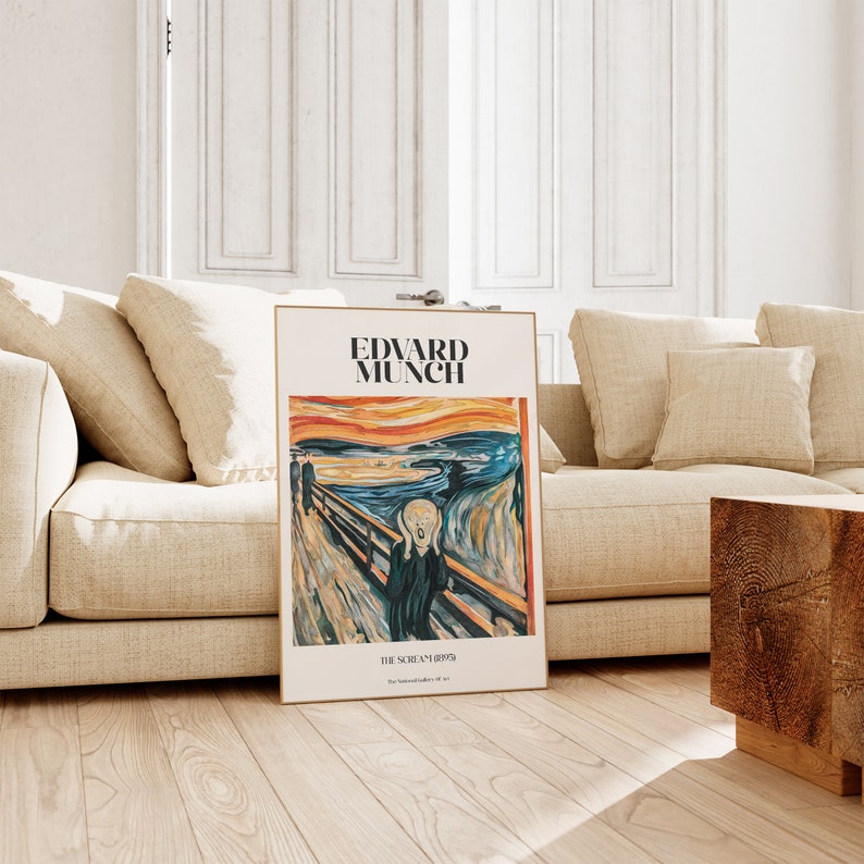 The Scream by Edvard Munch – Famous Expressionist Painting Print (1895 ...