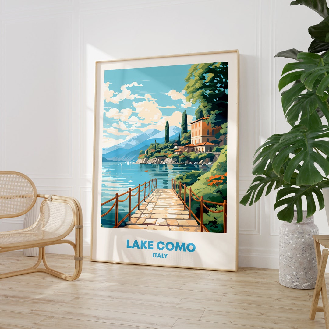 Lake Como Art Italy Lake Como Gift Art Lovers Travel Market - Etsy