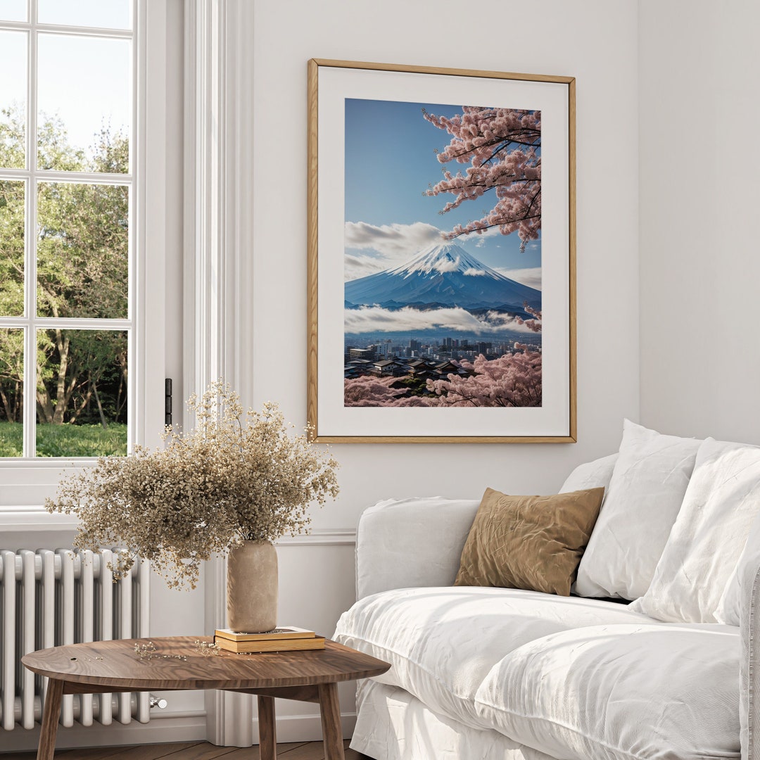 Mount Fuji Art, Japanese Mount Fuji Gift Art Lovers, Travel Market Wall ...