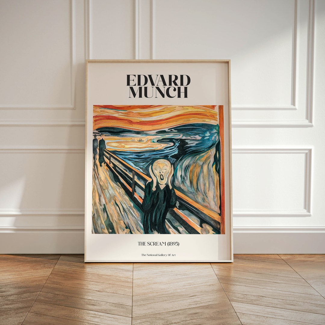 The Scream by Edvard Munch – Famous Expressionist Painting Print (1895 ...
