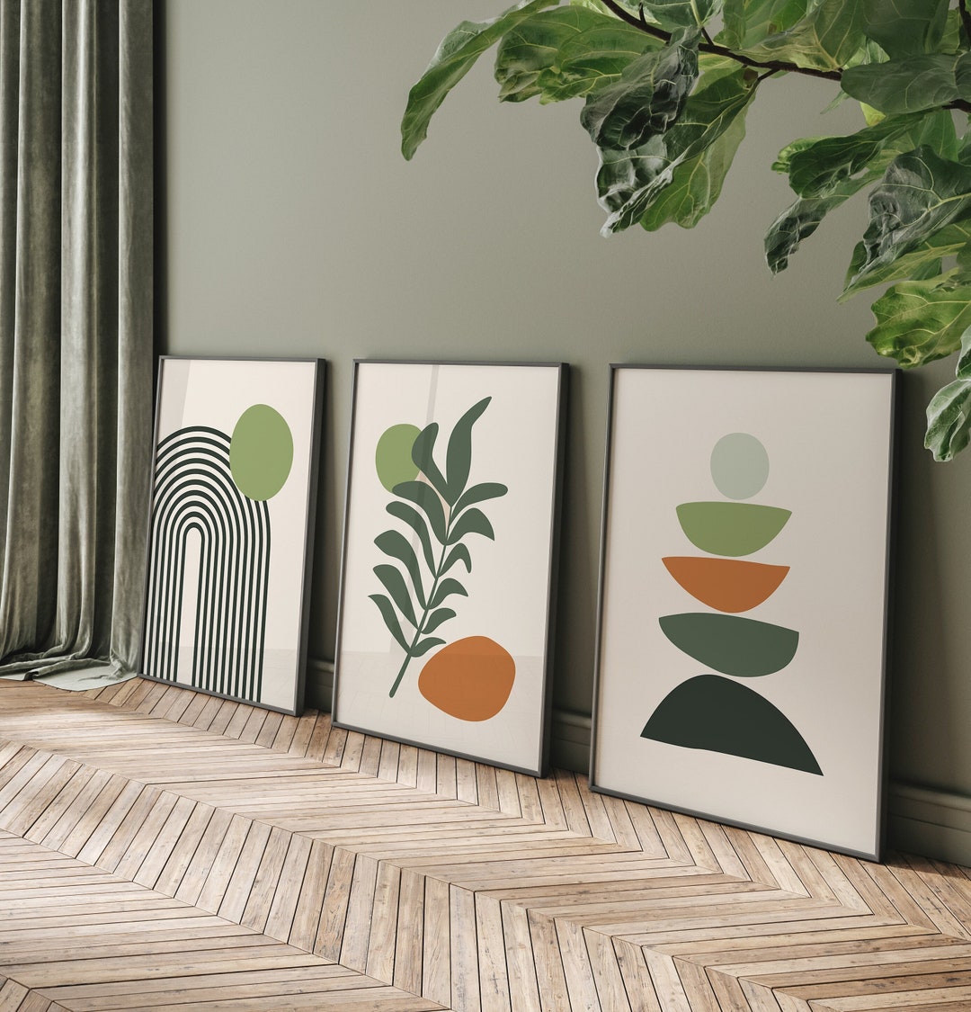 Boho Abstract Wall Art Prints Boho Wall Decor Set of 3 - Etsy