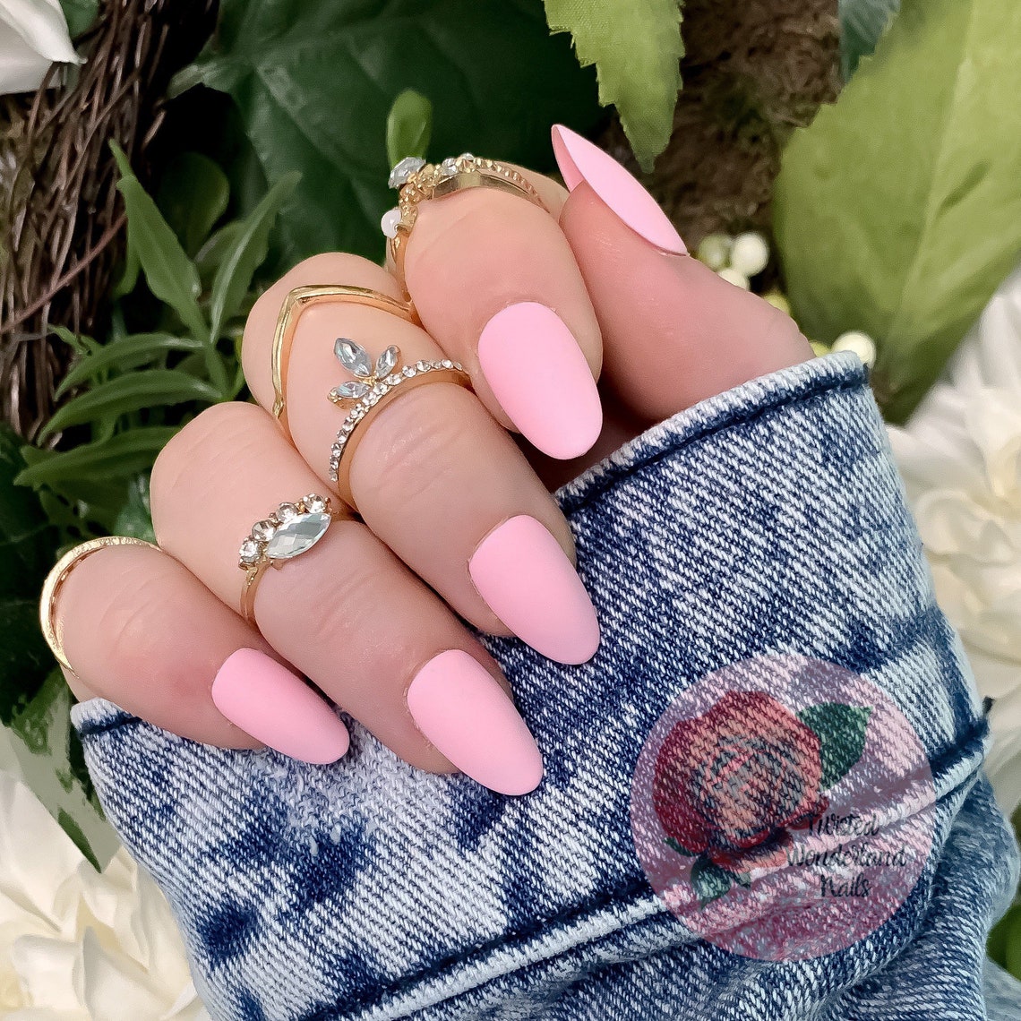 Pinky Promise Handpainted Press On Nails Solid Color | Etsy