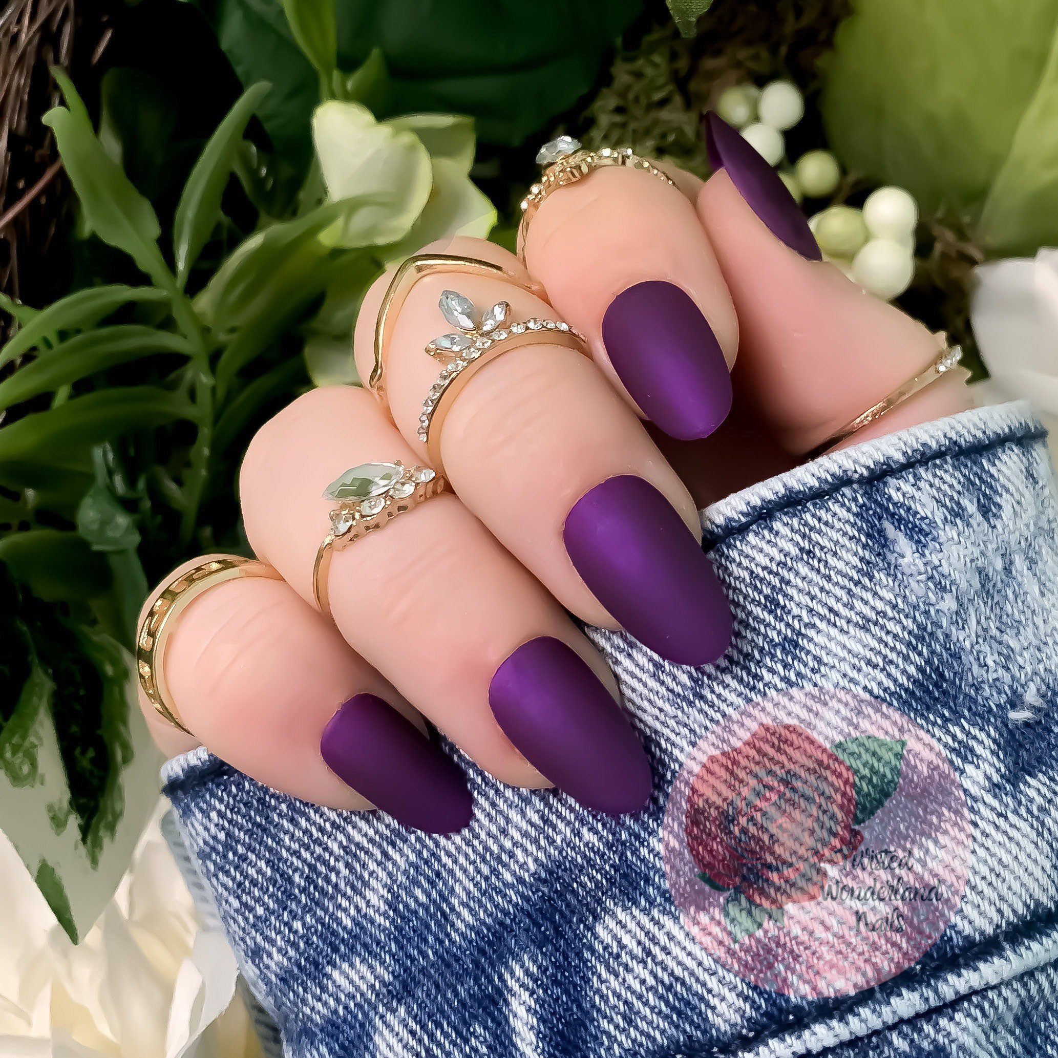 Dark Purple Matte Nails