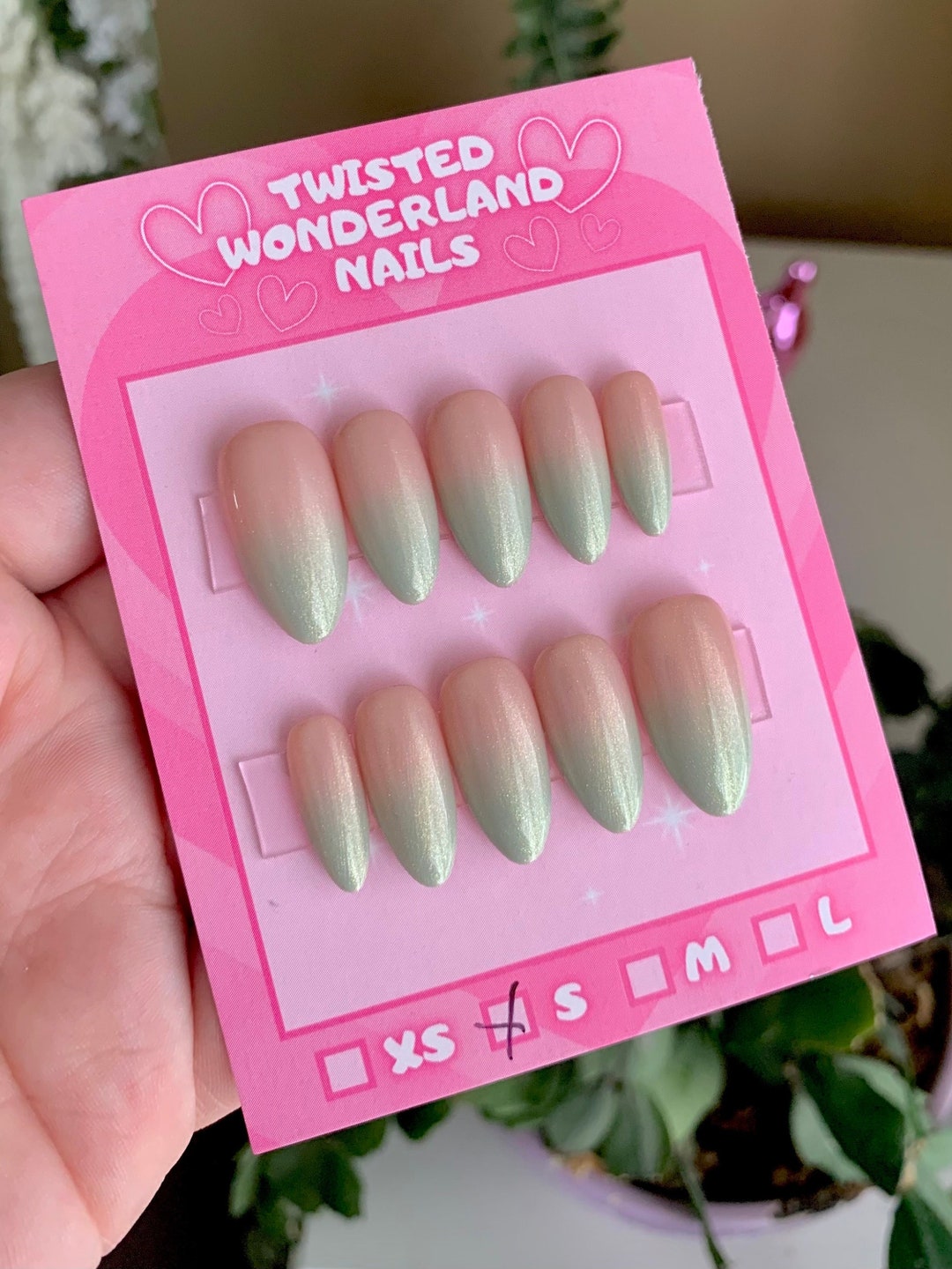 Mystic Sage, Press on Nails, Gel X Press on Nails, Reusable Nails ...