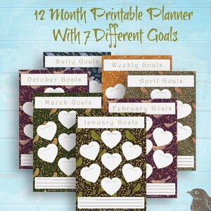 12 Month Printable Goal Setting Planner With 7 Different Goals - Etsy
