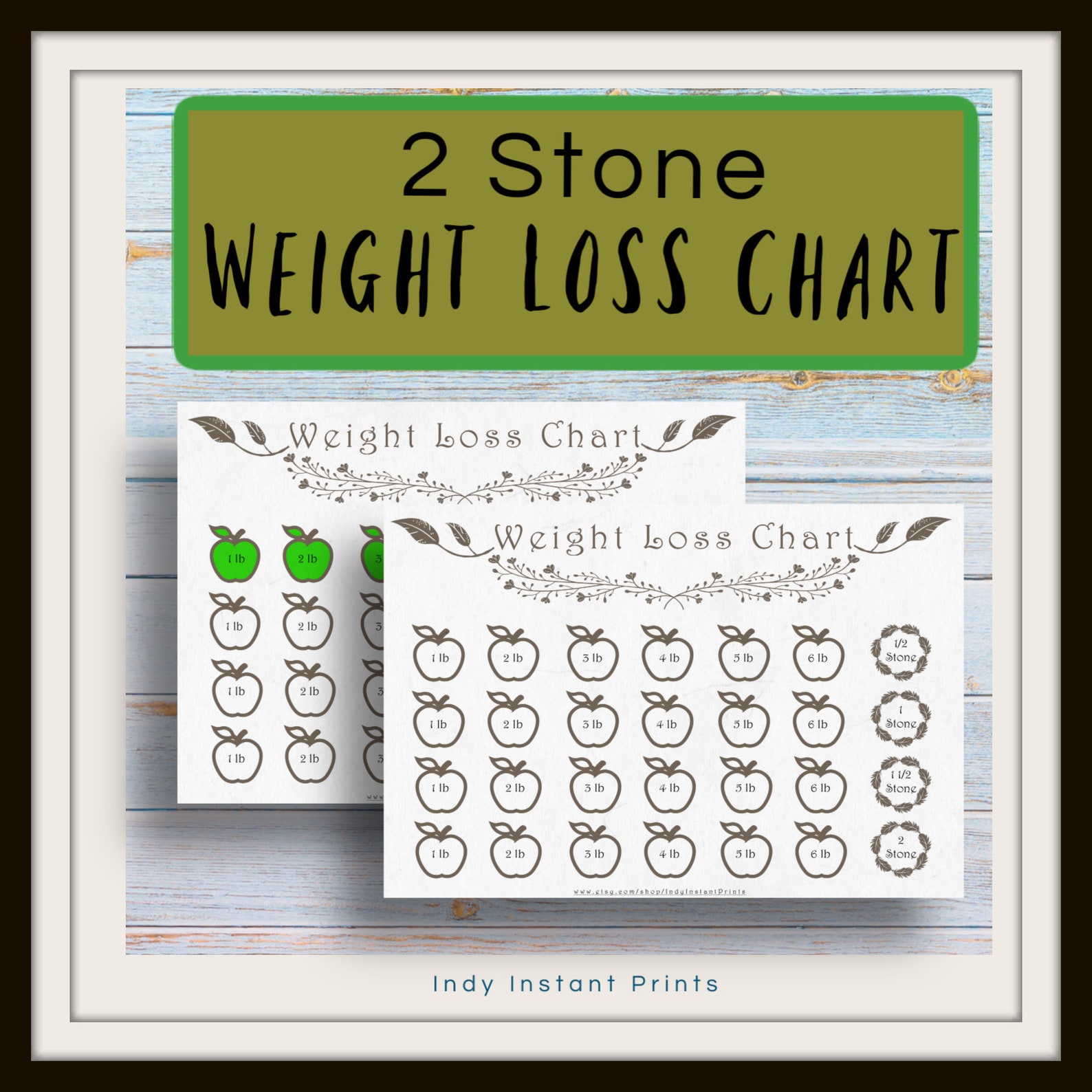 Weight Loss Goal Tracker Chart - Track Your Way to Losing 2 Stone, One ...