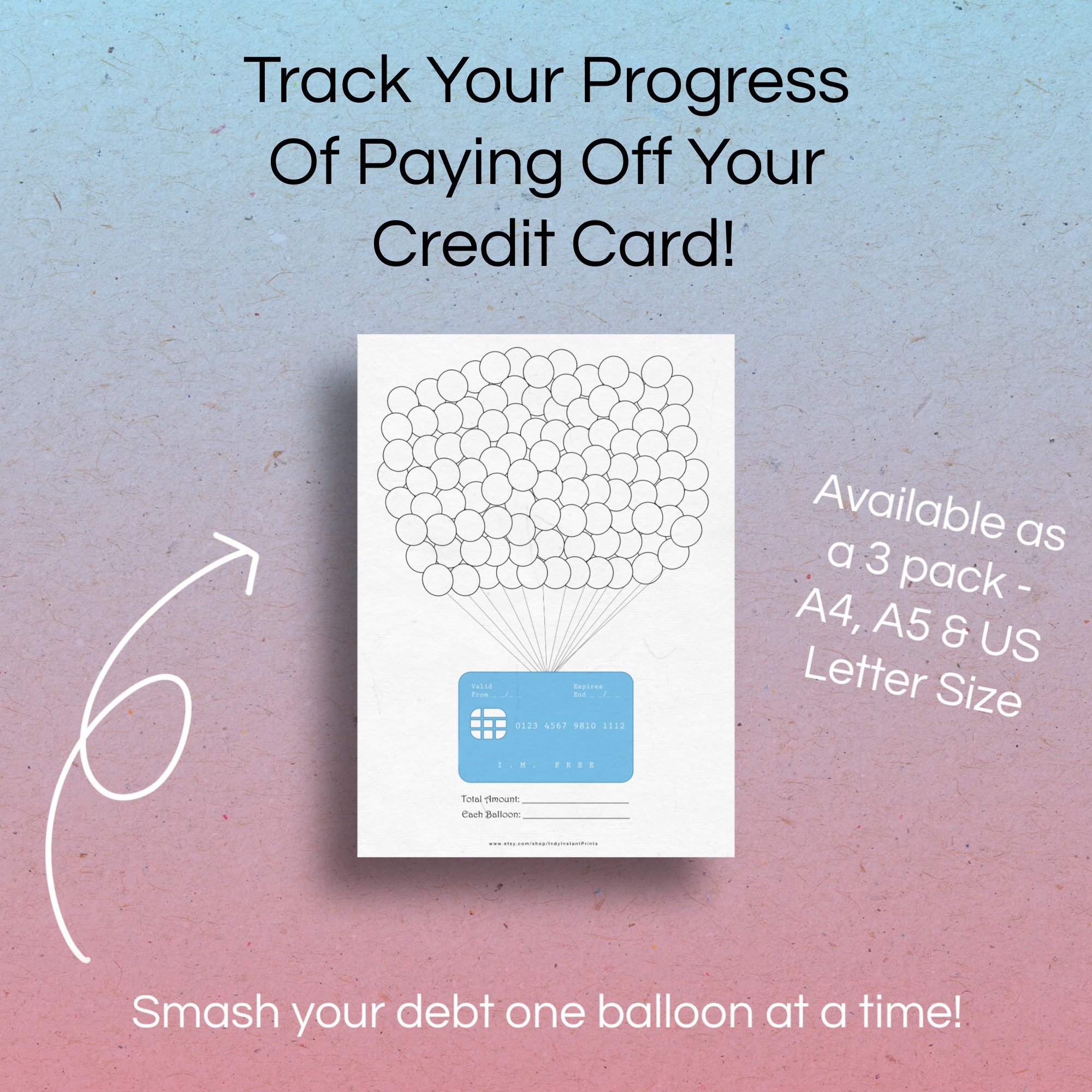 Credit Card Debt Payoff Debt Free Instant Printable Chart - Etsy