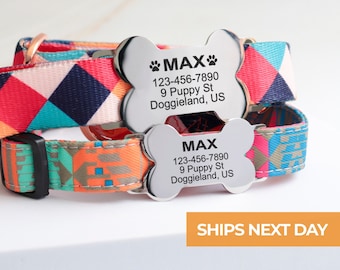 Dog Collar Personalized Engraved Dog Collar With Metal - Etsy