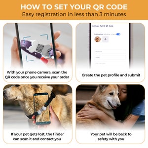 Qr Code Smart Slide on Bone Pet Tag, Scannable Martingale Silent Dog ...