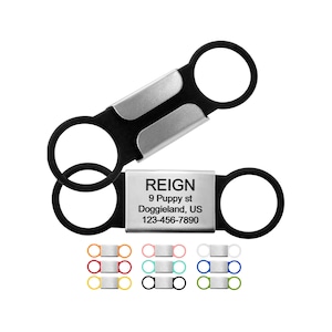 Custom Engraved Steel Pet ID Tags, Personalized Slide on Pet ID Tag Dog ...