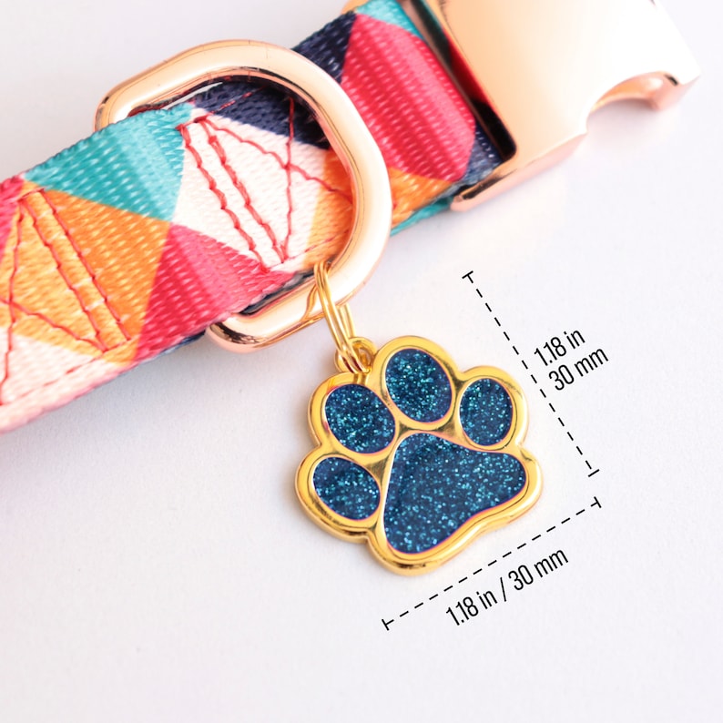 Personalized Paw Pet Name Tags Custom Engraved Gold Dog ID - Etsy
