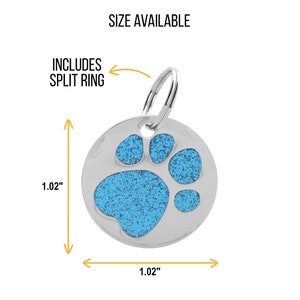 Custom Paw Dog Name Tag, Personalized Engraved Bling Pet ID Tags, Dog ...