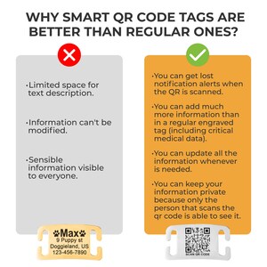 Custom QR Code Slide on Collars & Harness Dog Tag, Personalized Smart ...