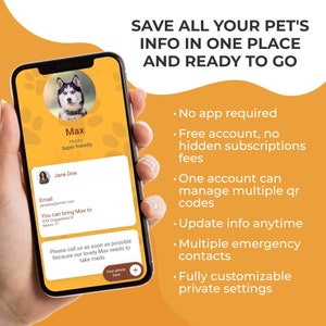 Qr Code Smart Slide on Bone Pet Tag, Scannable Martingale Silent Dog ...