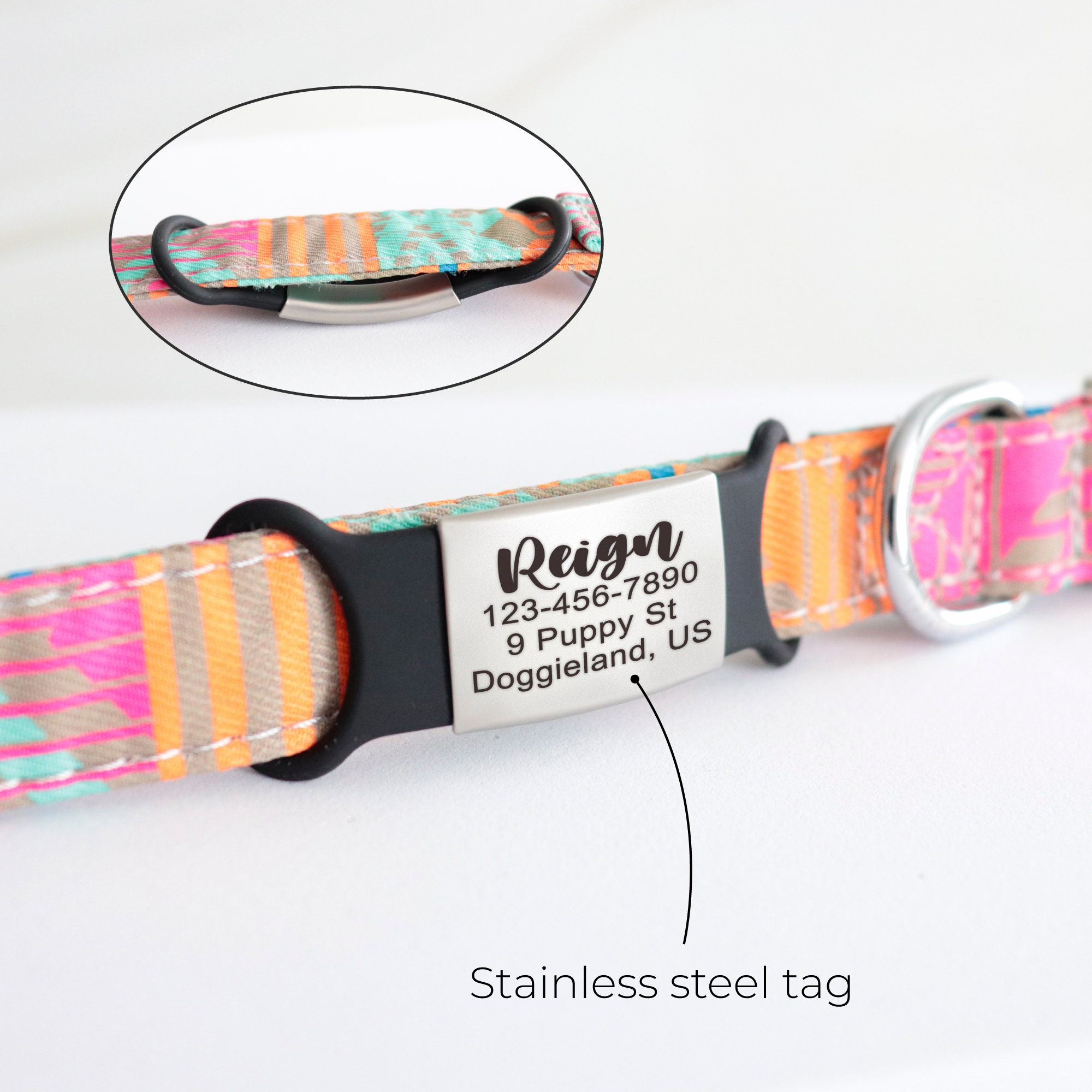 Custom Engraved Pet ID Tags, Personalized Slide on Pet ID Tag Dog ...