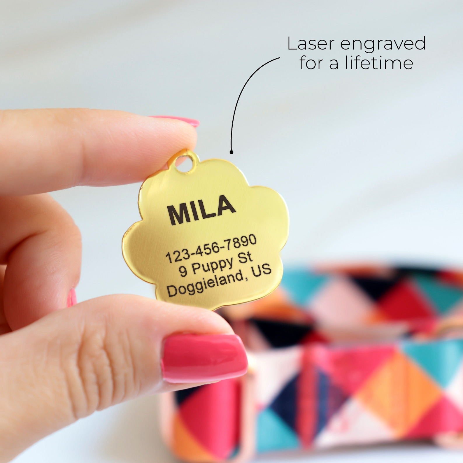 Personalized Paw Pet Name Tags Custom Engraved Gold Dog ID - Etsy