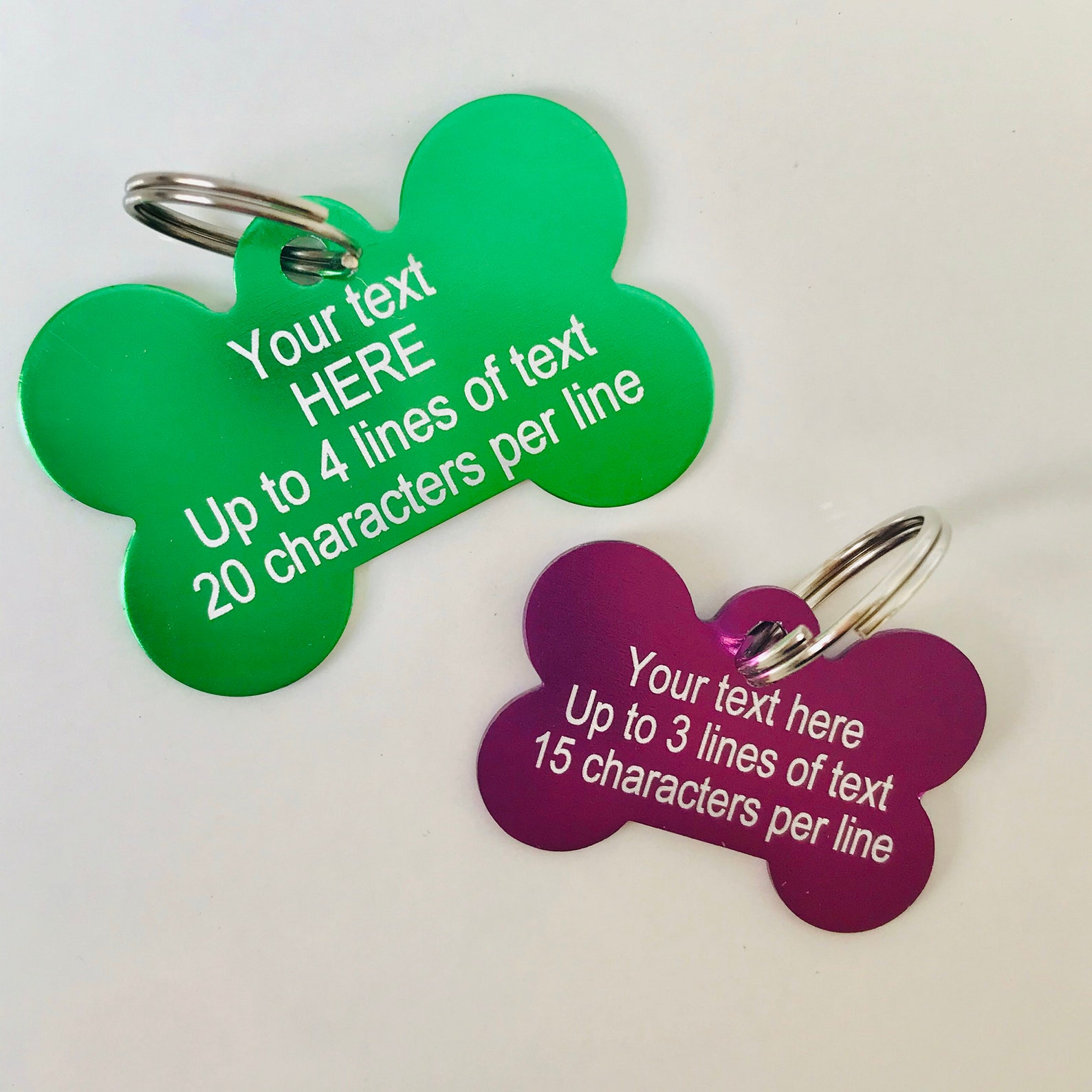 Bone Aluminum Dog ID Collar Custom Engraved Pet ID Tags | Etsy