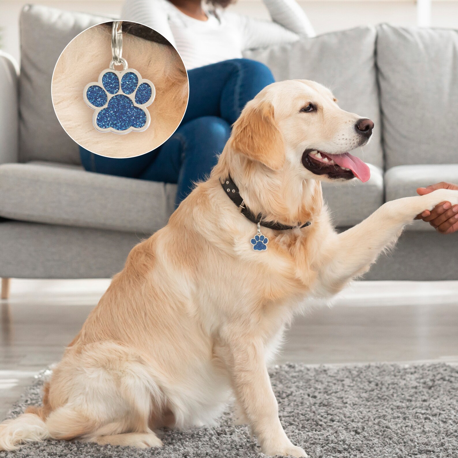 Custom Shiny Paw Cute Dog Tag Engraved Pet ID Tags Sparkling - Etsy