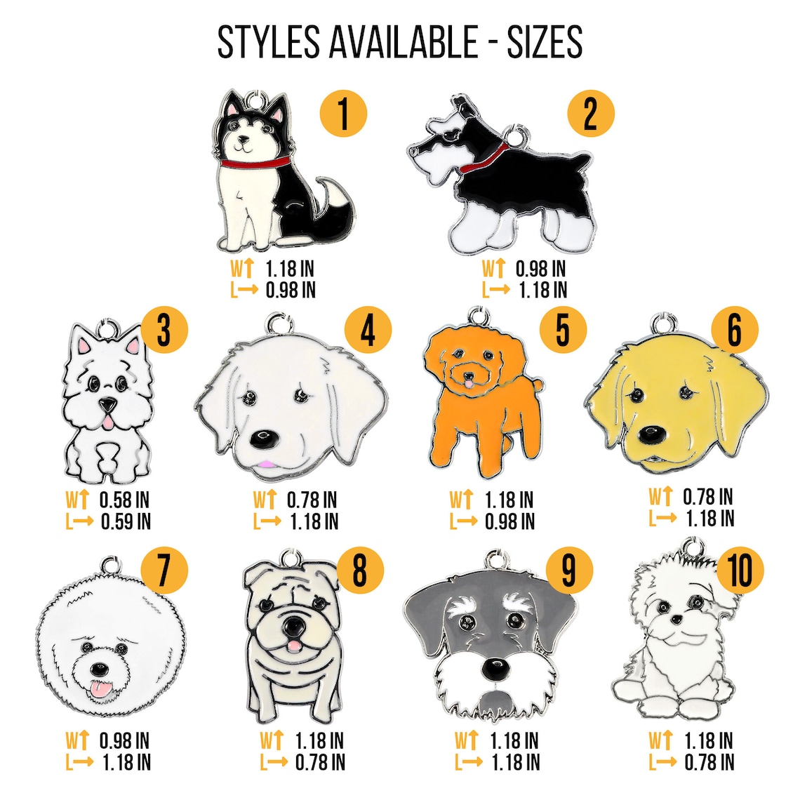 Personalized Dog Breeds ID Tags Custom Engraved Cute - Etsy