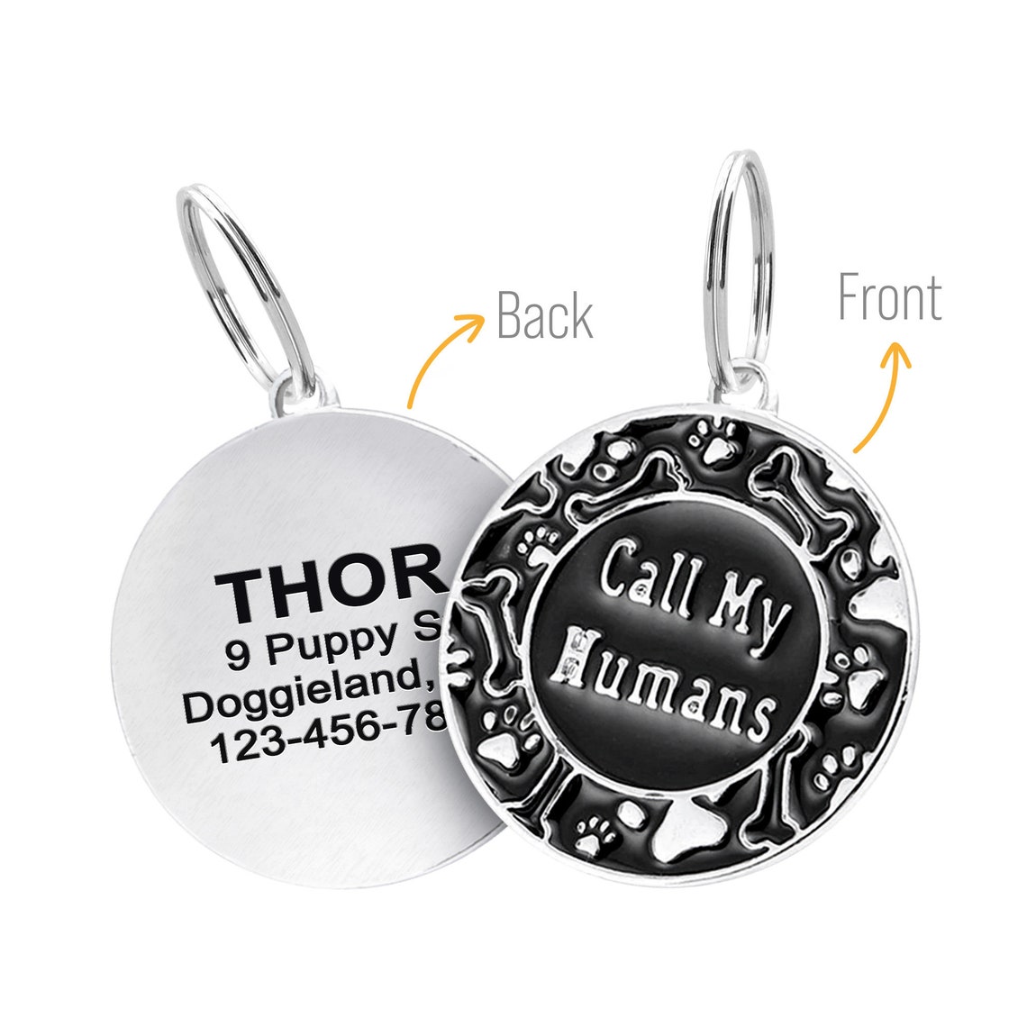 Personalized Call My Humans Pet Name Tag Custom Engraved Dog | Etsy