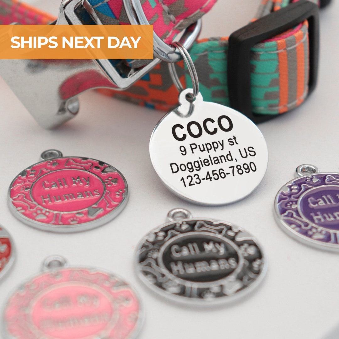 Personalized Call My Humans Pet Name Tag, Custom Engraved Dog ID Tags ...