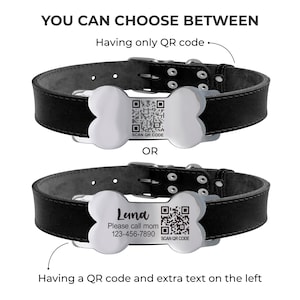 Qr Code Smart Slide on Bone Pet Tag, Scannable Martingale Silent Dog ...