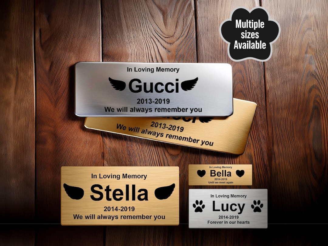 Custom Pet Memorial Urn Nameplate, Personalized Memorial Plaque for Dog ...