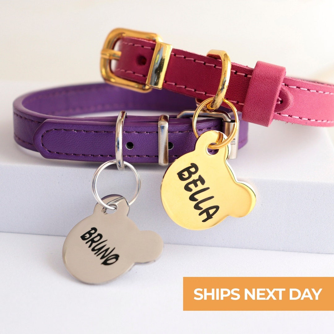 Custom Mickey Pet ID Tag, Personalized Engraved Stainless Steel Minnie ...