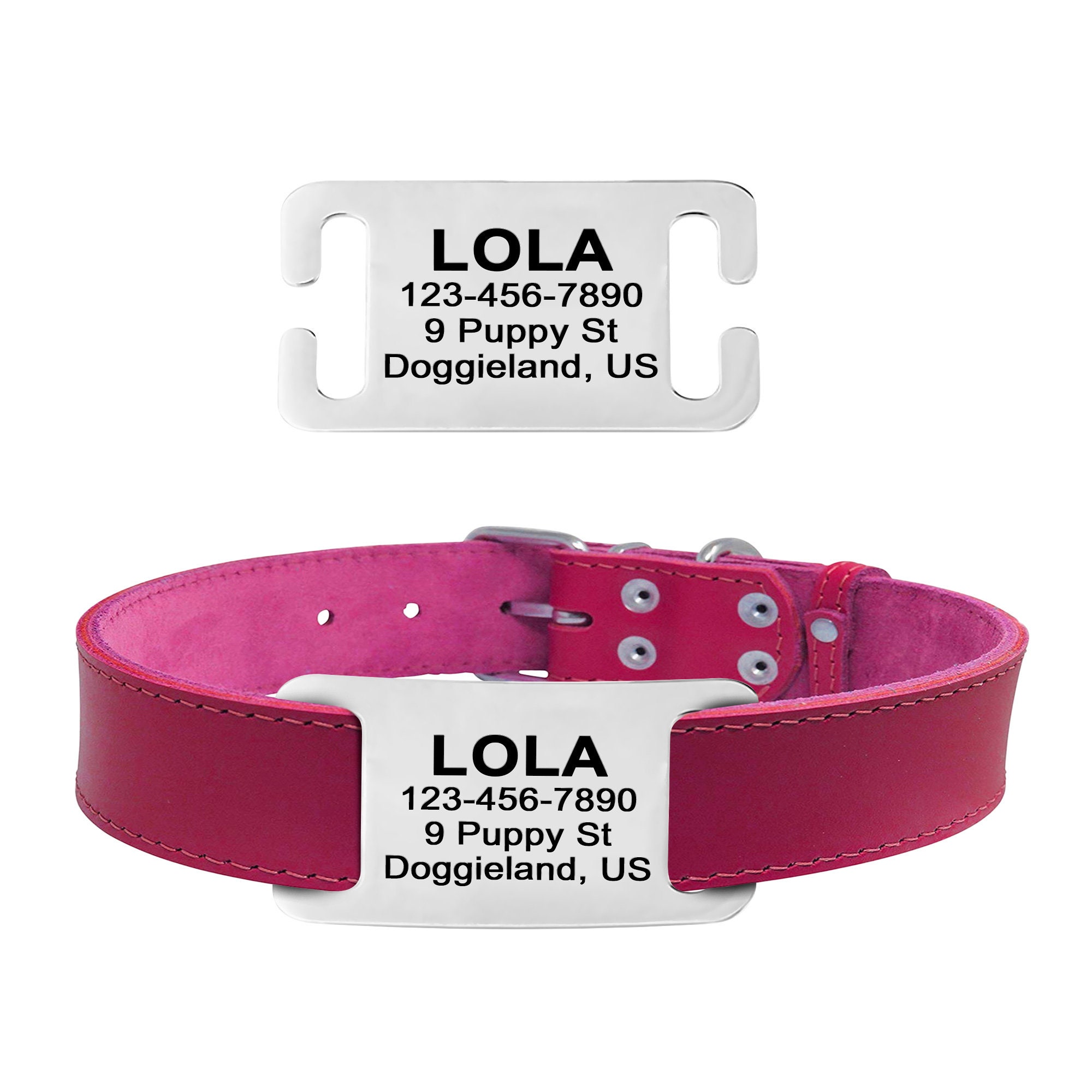 Custom Slide on Dog Tag Martingale Dog Tag Silent Dog Tag | Etsy