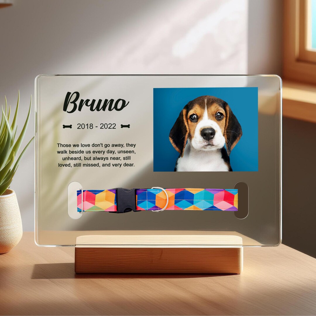 Custom Pet Memorial Sign, Personalized Dog Memorial Portrait, Night ...