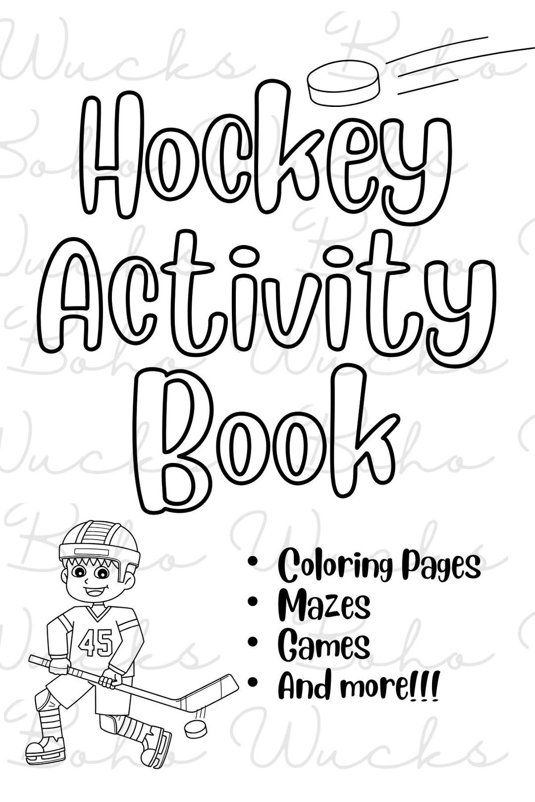 Hockey Activity Book | Hockey Coloring Pages | Kids Hockey Games ...