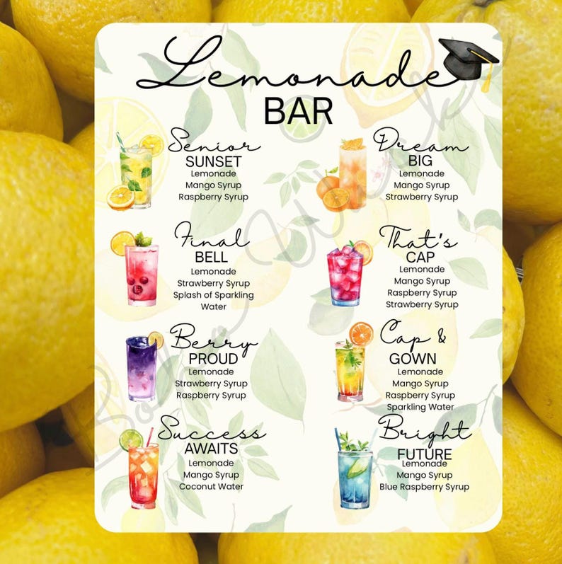 Lemonsade Bar Graduation Sign | Lemonade Stand Sign | Graduation Party ...