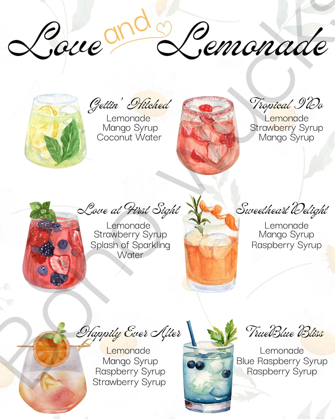 Love and Lemonade Bridal Shower Sign | Wedding Lemonade Bar Printable ...